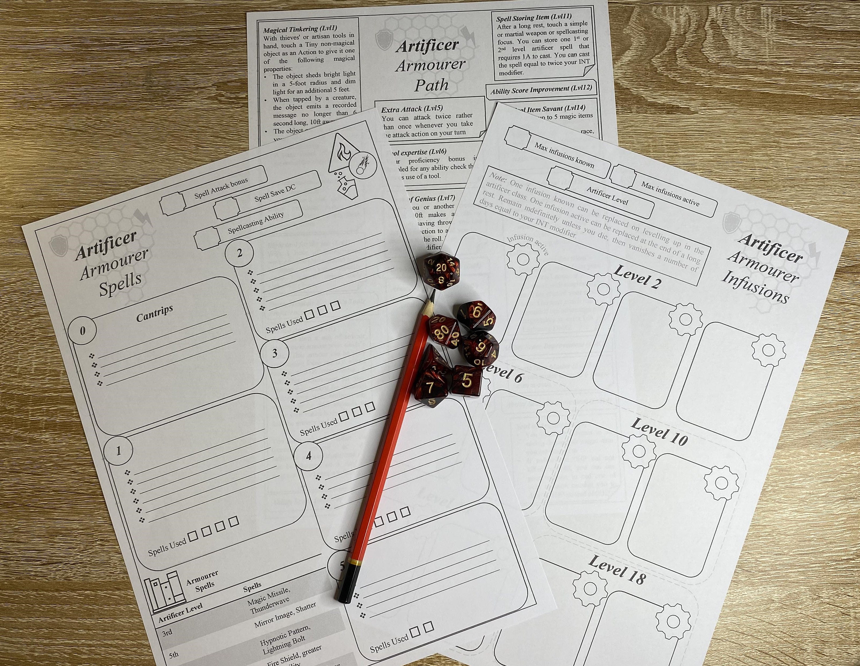 Dnd Artificer Armourer Character Booklet Dungeons and Dragons Digital ...