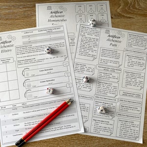 Dnd Artificer Alchemist Character Booklet - Dungeons and Dragons ...