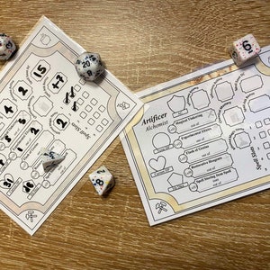 Artificer Alchemist Spell Slot Tracker Subclass Resource Tracker Dnd 5E ...