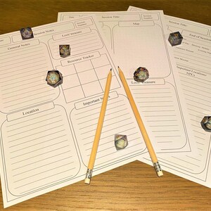Dnd A4 Session Notes - Tabletop Campaign Adventure Digital Supplement ...