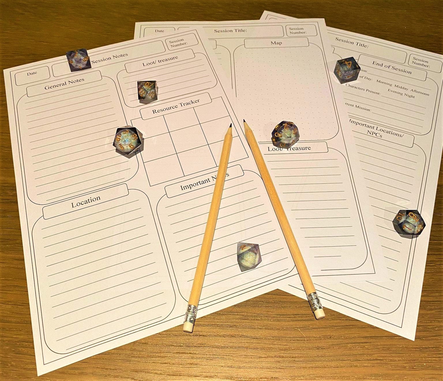 Dnd A4 Session Notes - Tabletop Campaign Adventure Digital Supplement ...