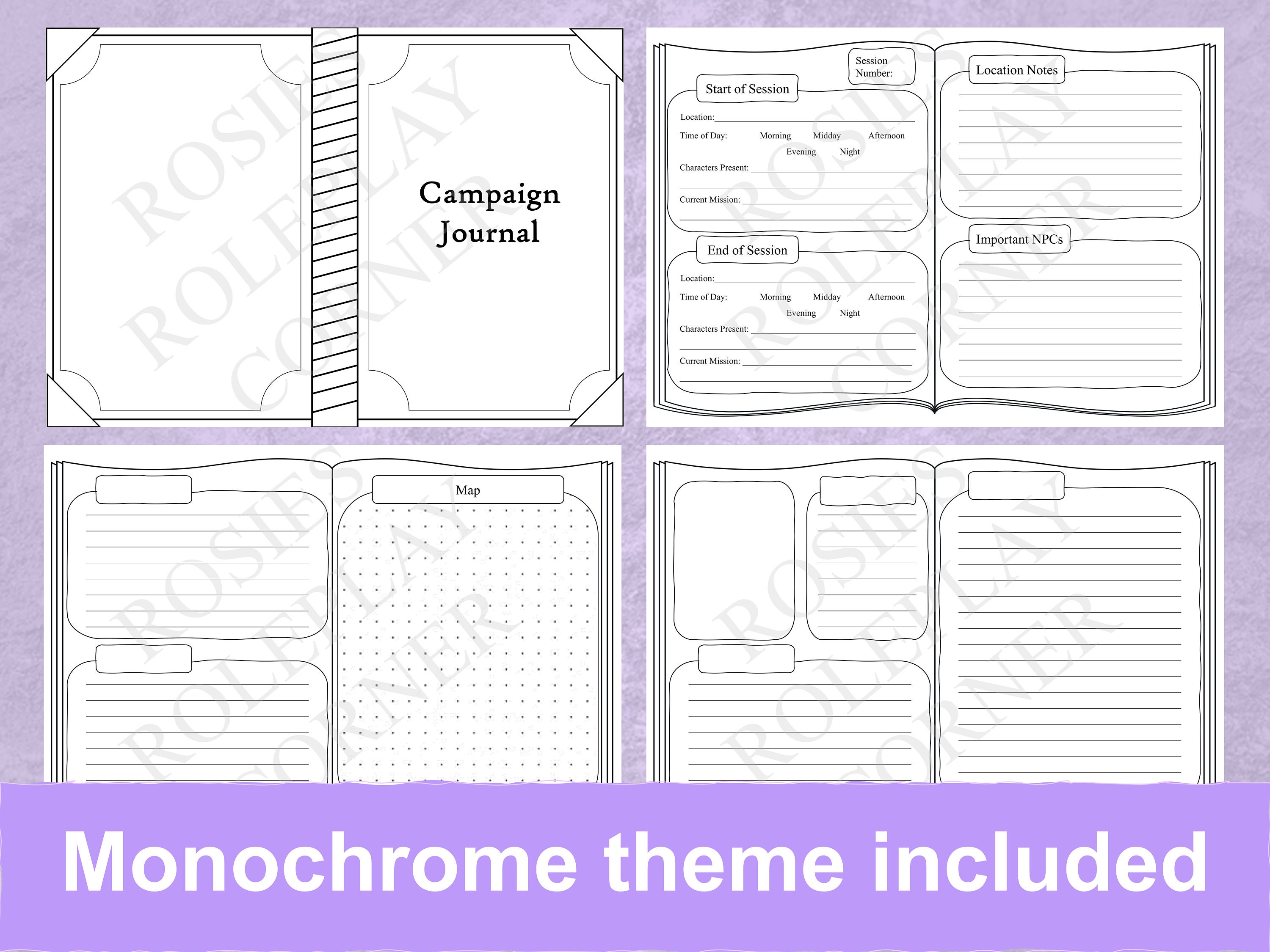 Dnd Immersive A5 Campaign Journal Tabletop Game Adventure Digital ...