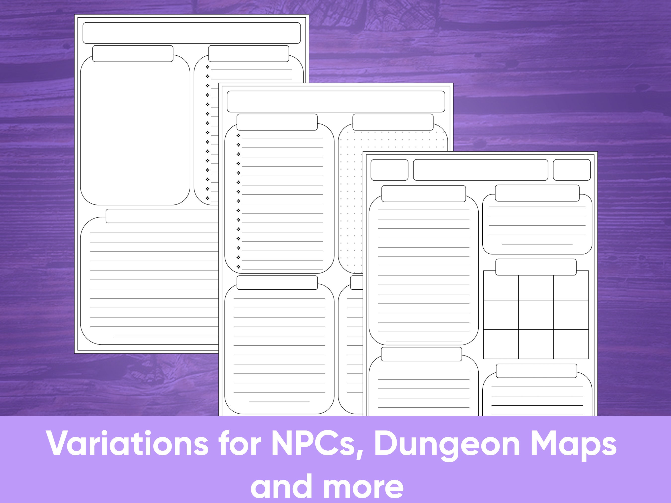 Dnd A4 Session Notes - Tabletop Campaign Adventure Digital Supplement ...