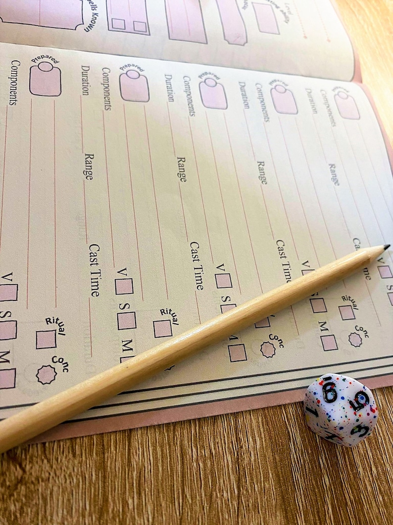 Dnd Sorcerer Immersive Spell Book With Spell Slot Trackers – Dungeons ...