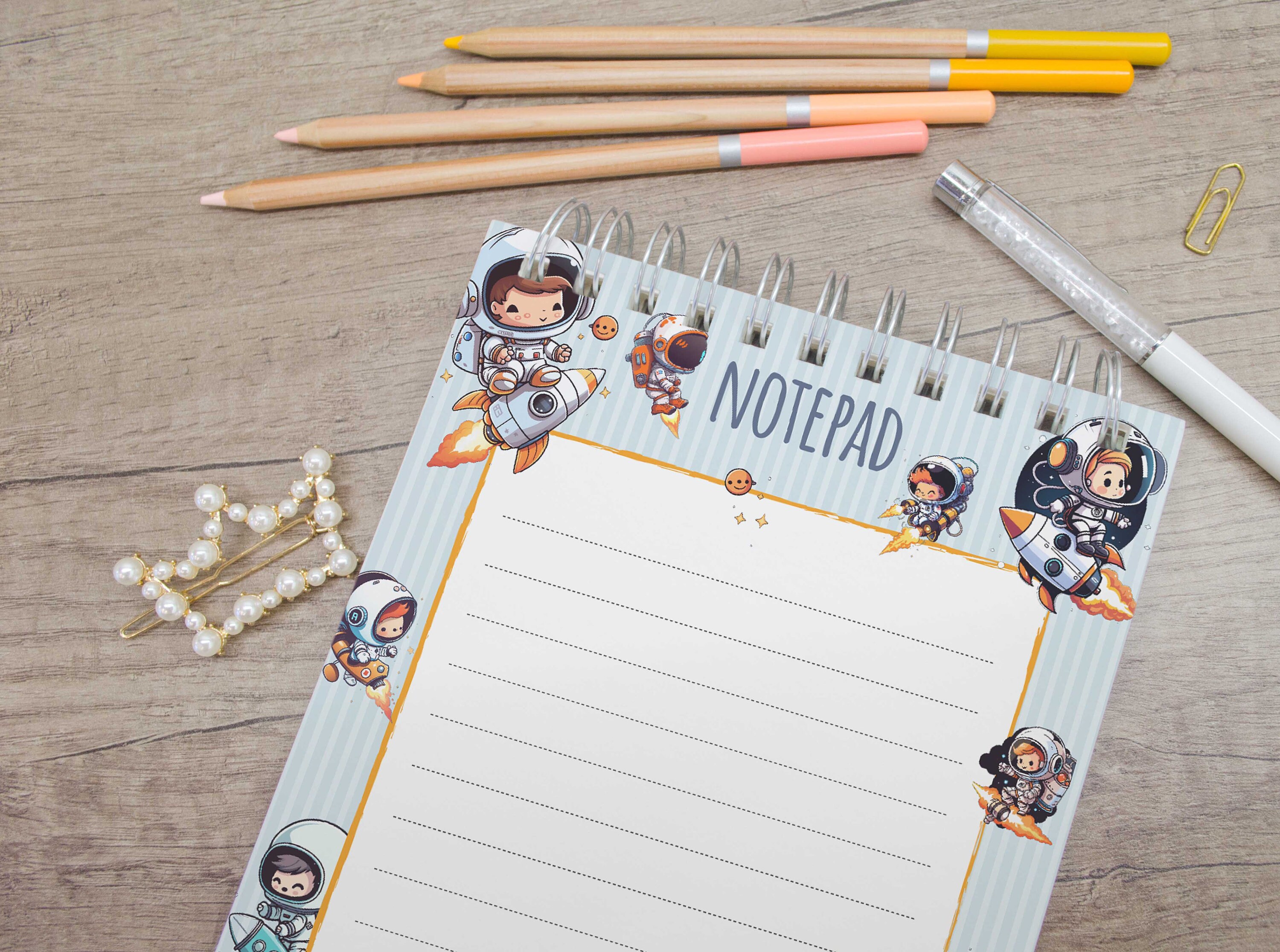 Astronaut Kid Printable Notepad, Perfect for Journaling, Daily Planner ...