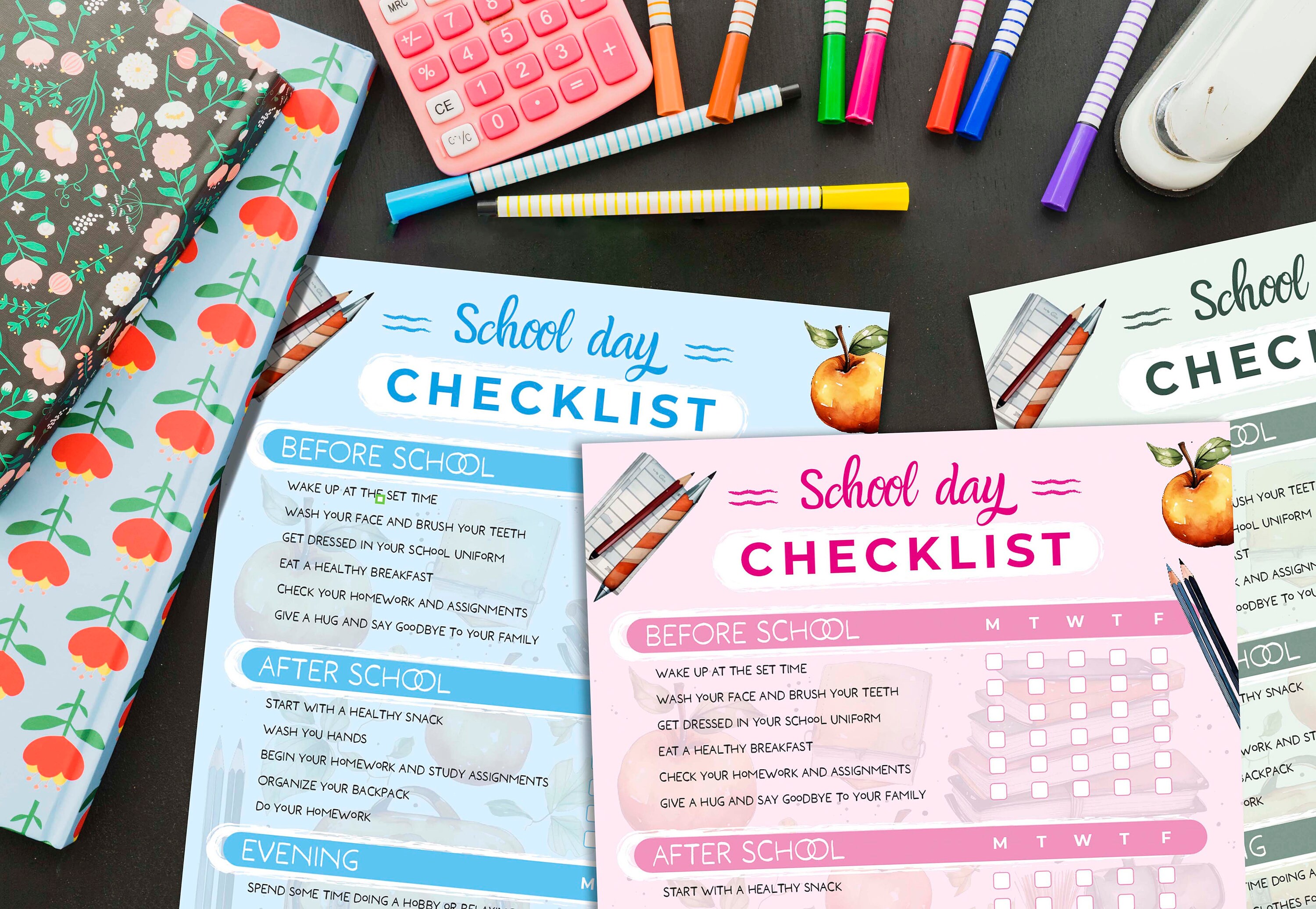 School Day Checklist Editable School Checklist Back to - Etsy