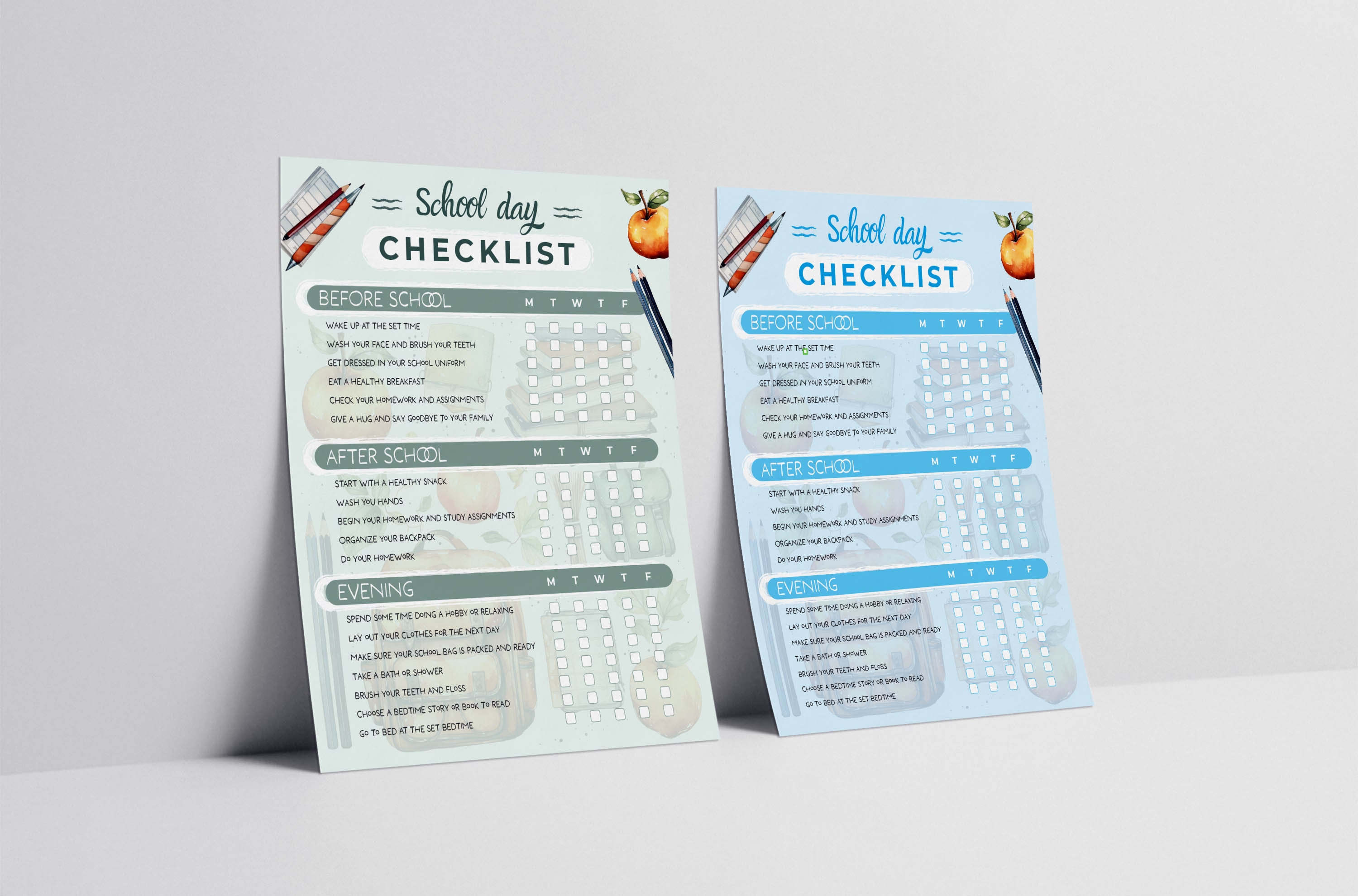 School Day Checklist Editable School Checklist Back to - Etsy