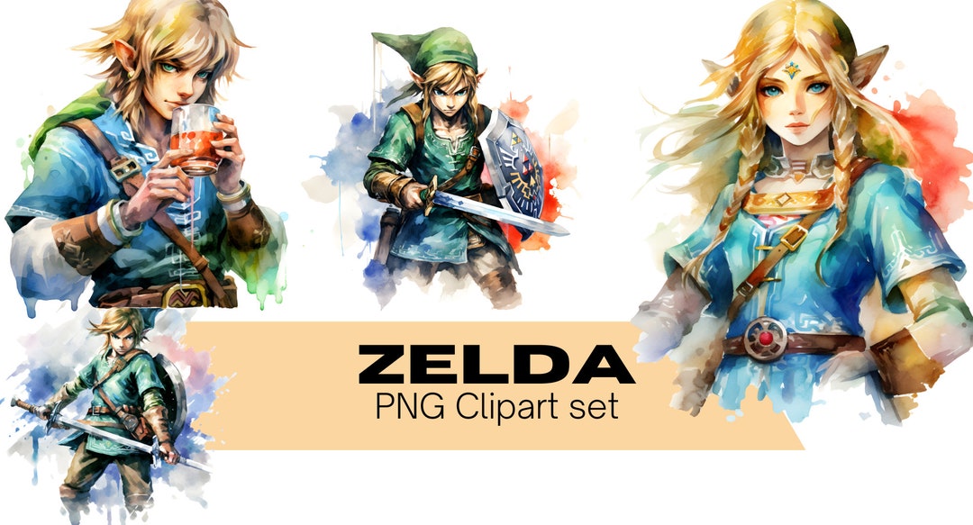 Set of 20 | Link and Zelda PNG Clipart | High Quality Digital Art | the ...
