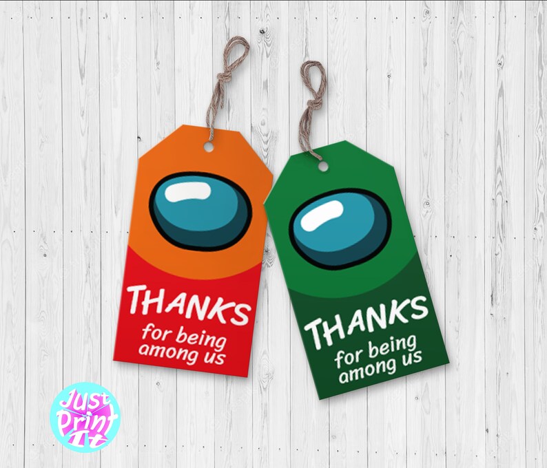 Among Sus Favor Tag/ Ready to Print/ Videogame Birthday Gift/ Thank You ...