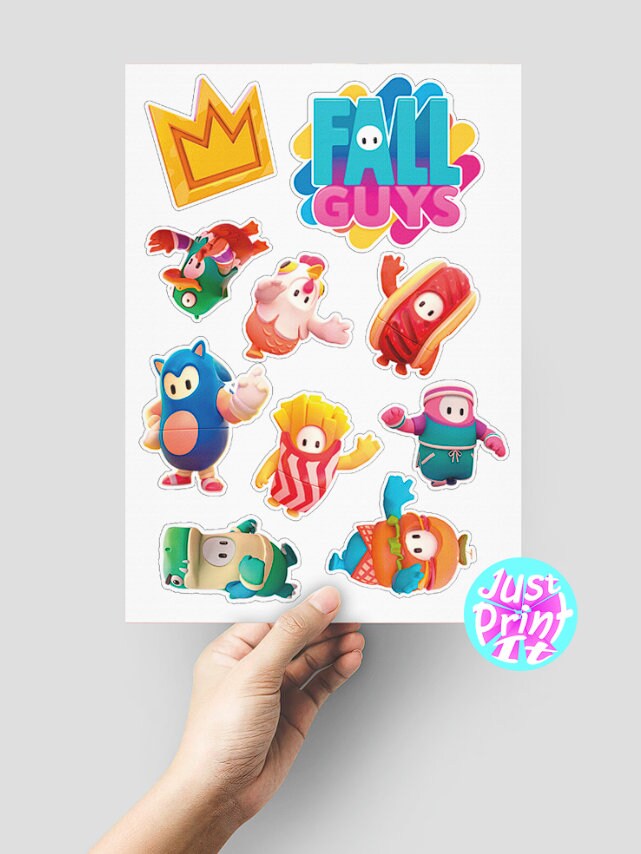 Falling Guys Sticker Sheet/falling Guys Videogame Stickers/falling Guys ...