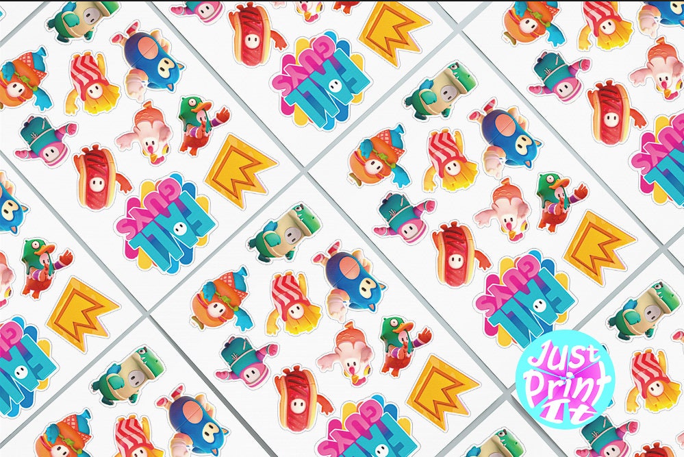 Falling Guys Sticker Sheet/falling Guys Videogame Stickers/falling Guys ...