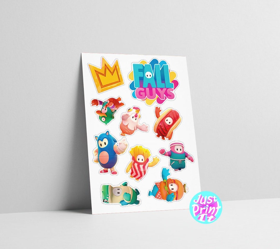 Falling Guys Sticker Sheet/falling Guys Videogame Stickers/falling Guys ...