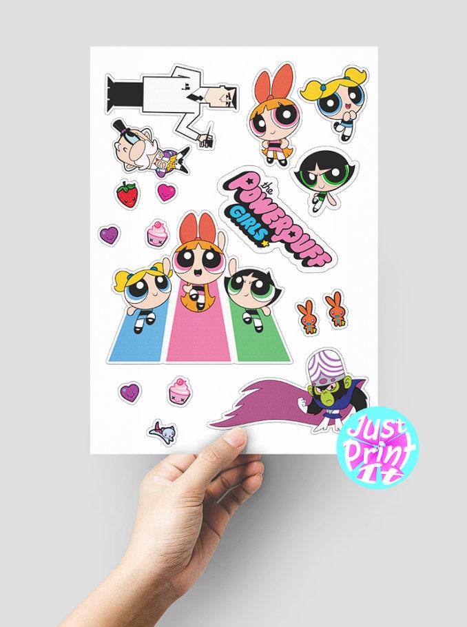 Powerpuff Girls Sticker Sheet/powerpuff Girls - Etsy