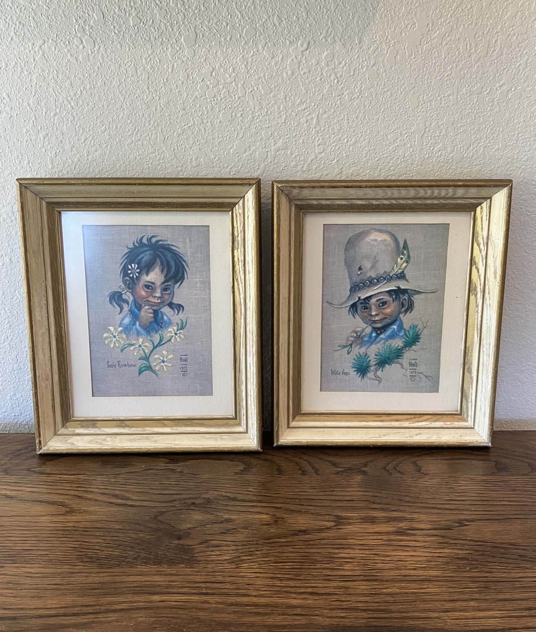 Vintage Monte (monteague) Flagg Framed Lithographs Willie Hopi and ...