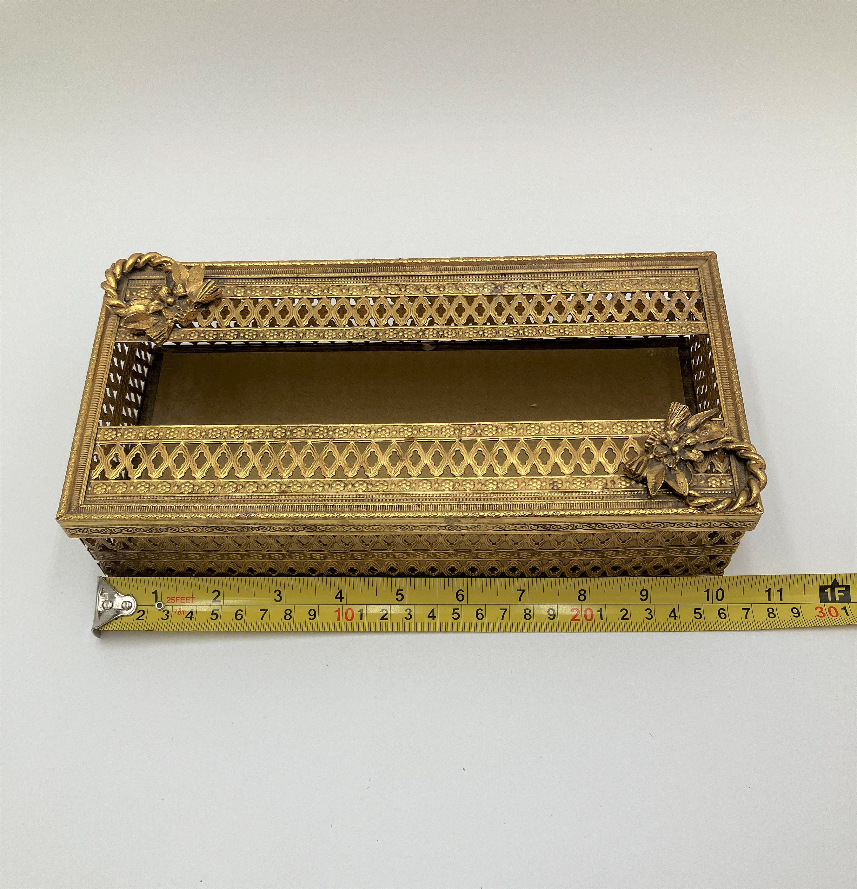 Vintage Gold Filigree Metal Tissue Box Holder, Hollywood Regency - Etsy