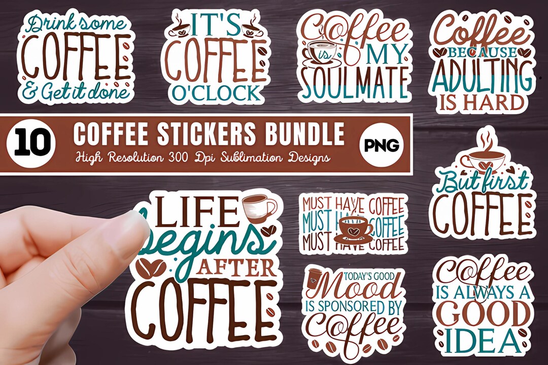 Coffee Stickers Design, Digital Download Coffee Stickers, Printable ...