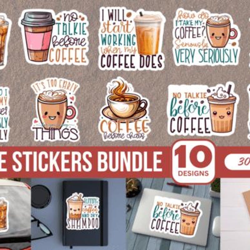 Cute Coffee Stickers - Etsy