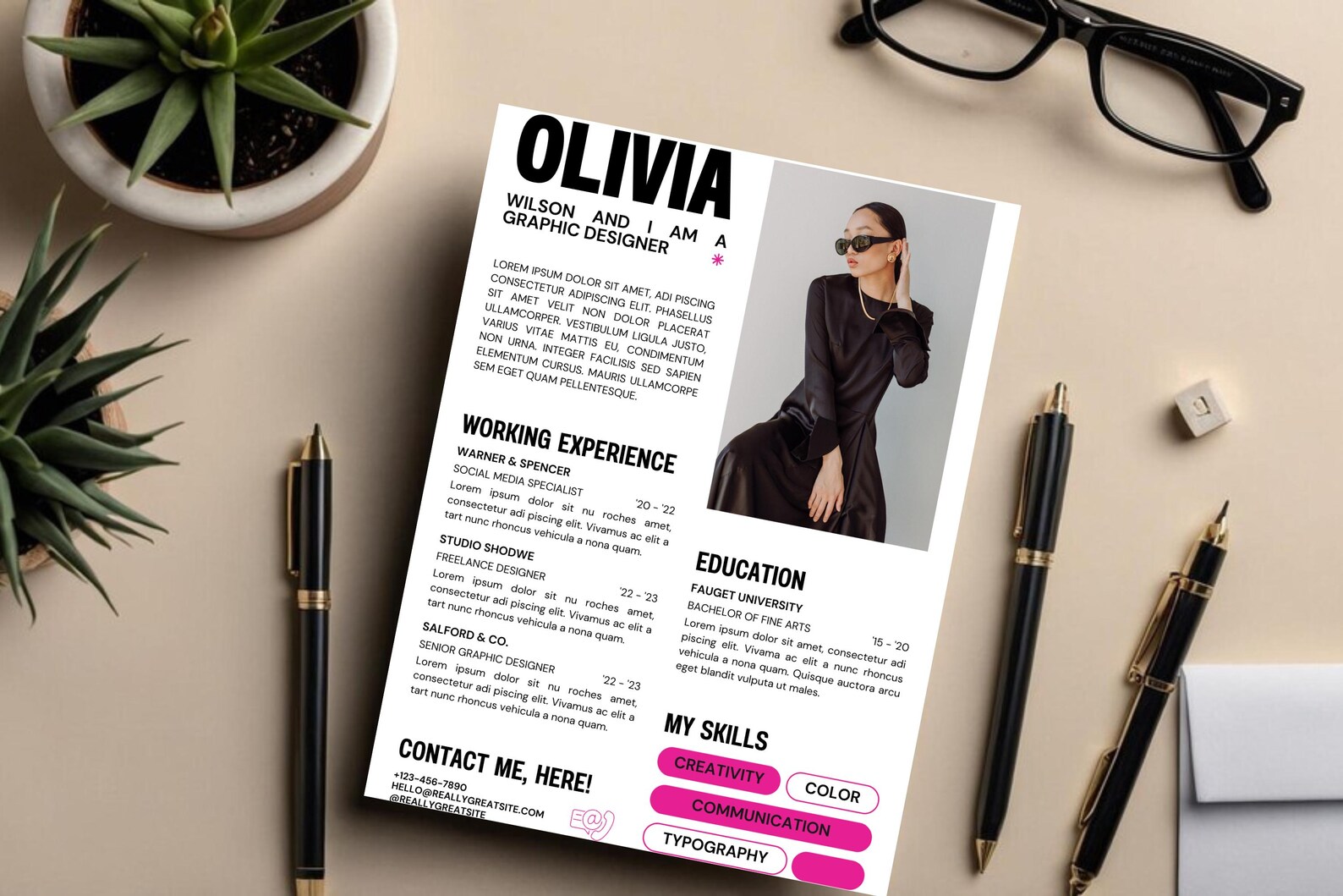 Professional Graphic Designer Resume Template | Engineering CV | Job Application | Career ...