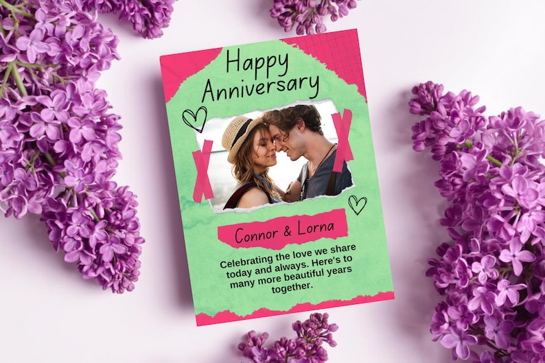 Printable Anniversary Card Digital Download | Anniversary Card Template ...