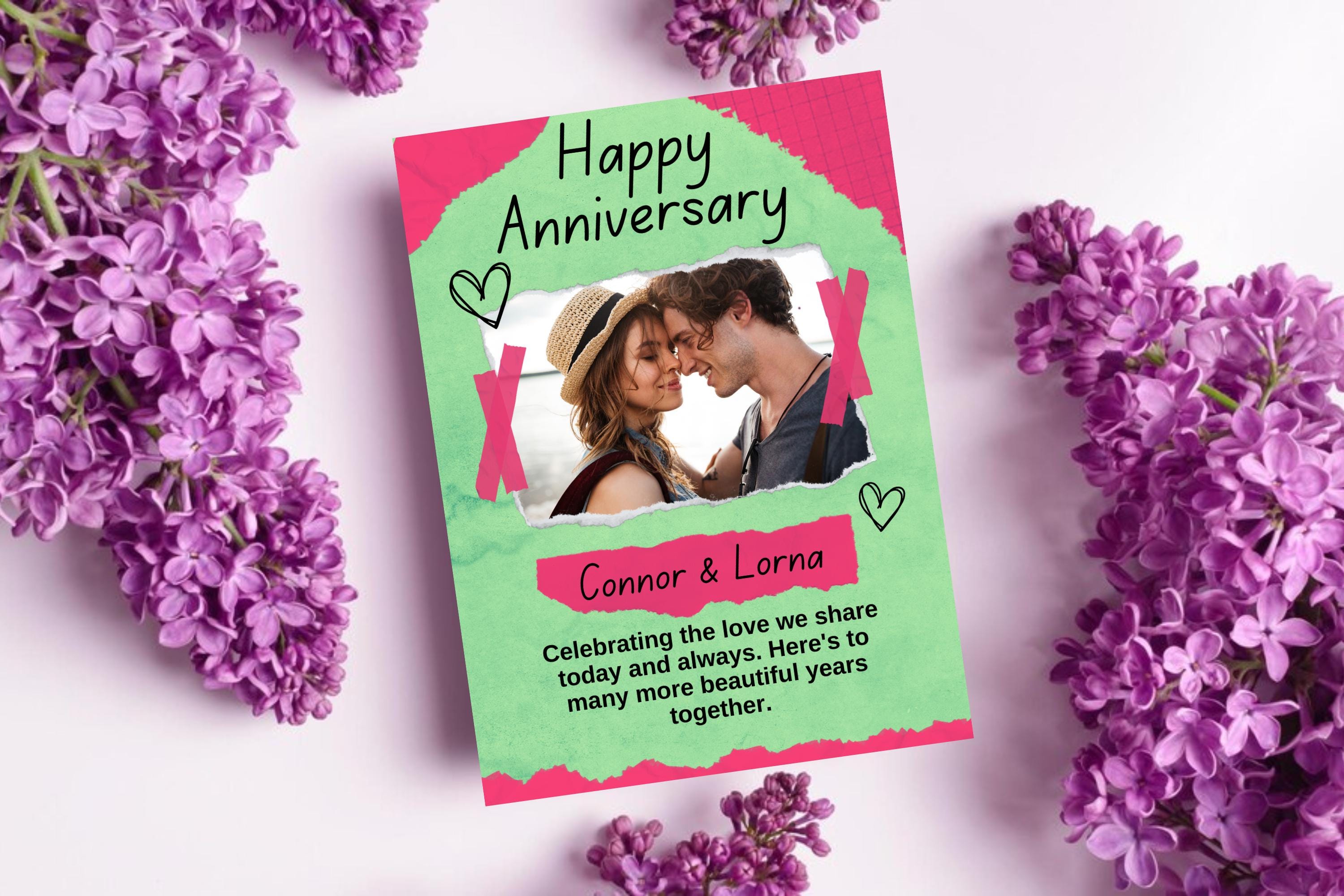 Printable Anniversary Card Digital Download | Anniversary Card Template ...