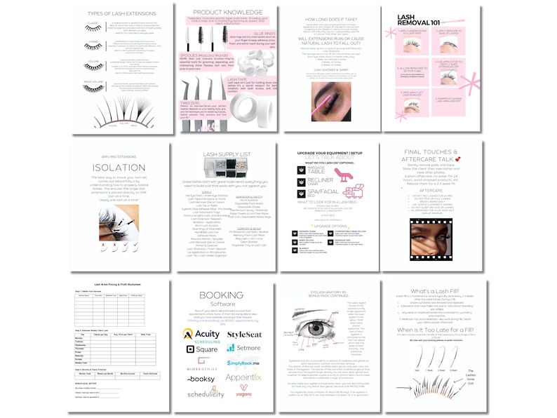 Lash Training Manual Editable/resellable Guide | Classic Hybrid Volume | Eyelash Training Lash ...