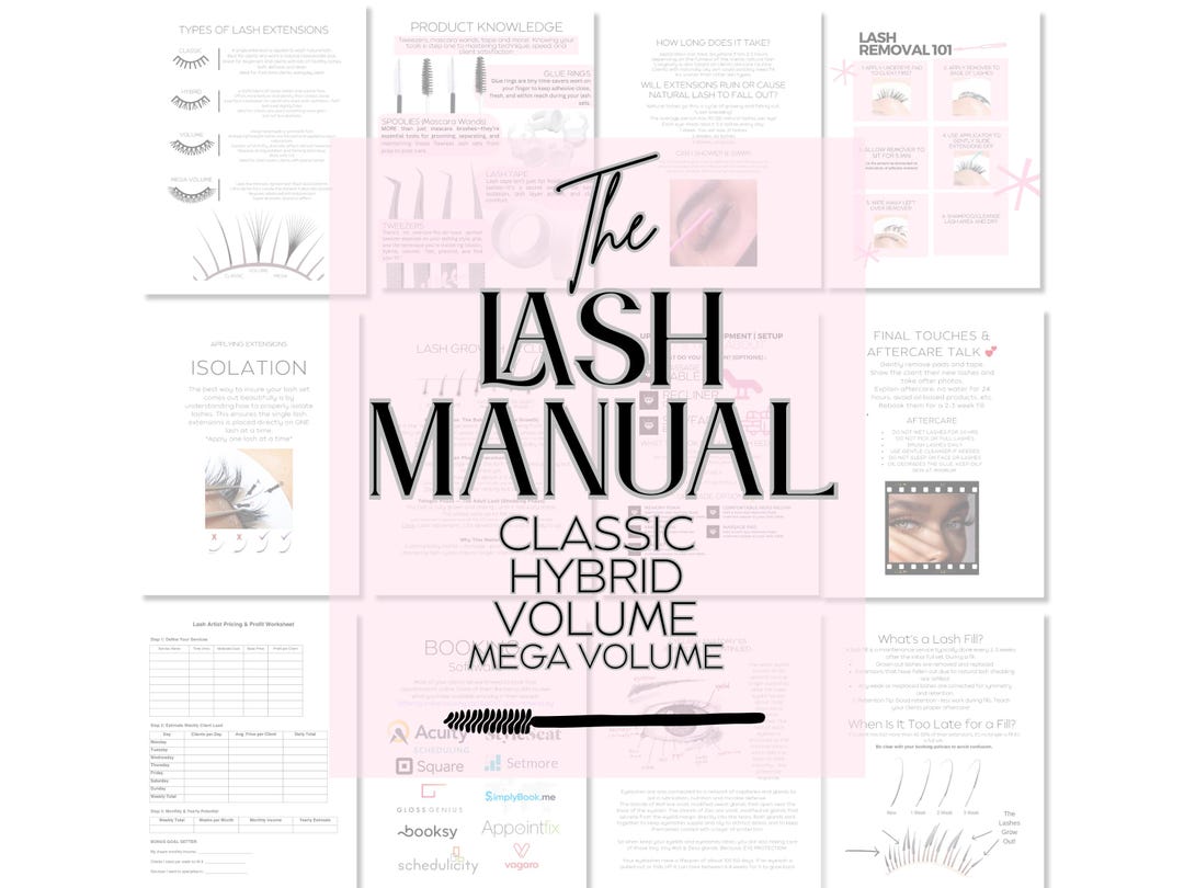 Lash Training Manual Editable/resellable Guide | Classic Hybrid Volume ...