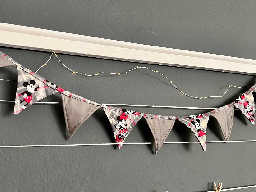 Mickey Mouse Garland Minnie Mouse Party Banner Fabric Party - Etsy