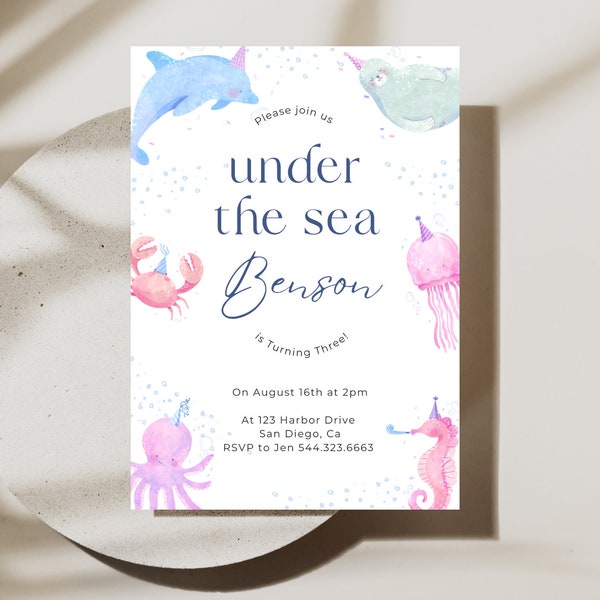 Under the Three Birthday Invitation - Etsy