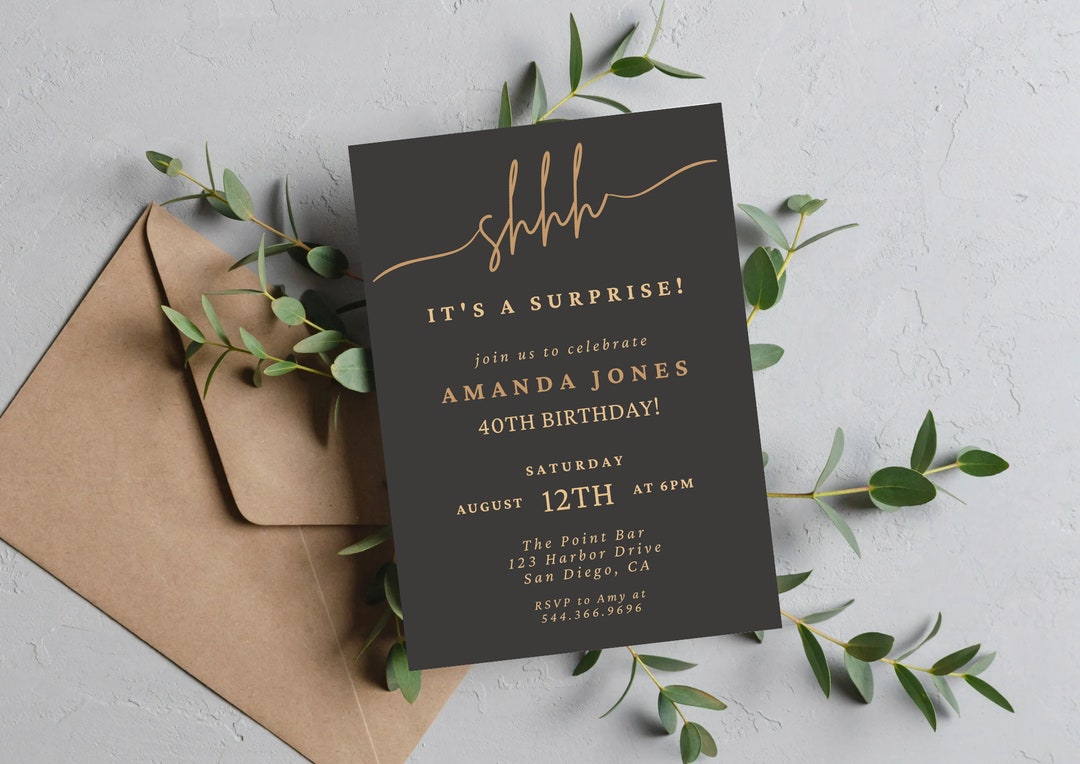 It's a Surprise Birthday Party Invitation | Surprise Party Template ...