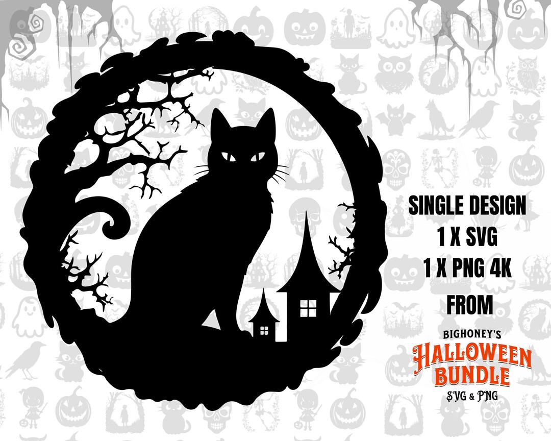 Cat Art From Bighoney's Halloween SVG Bundle Autumn - Etsy