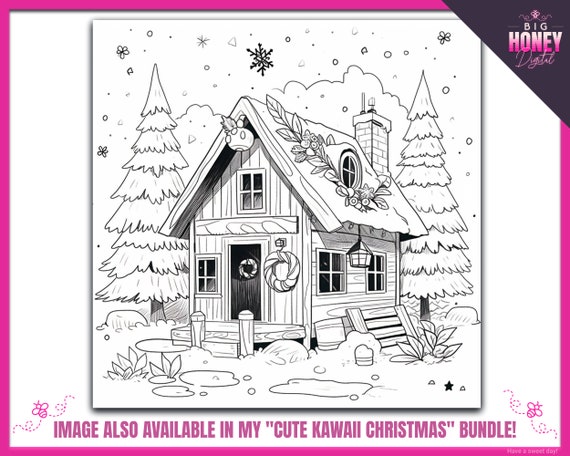 Christmas Cottage Coloring Pages [2025]