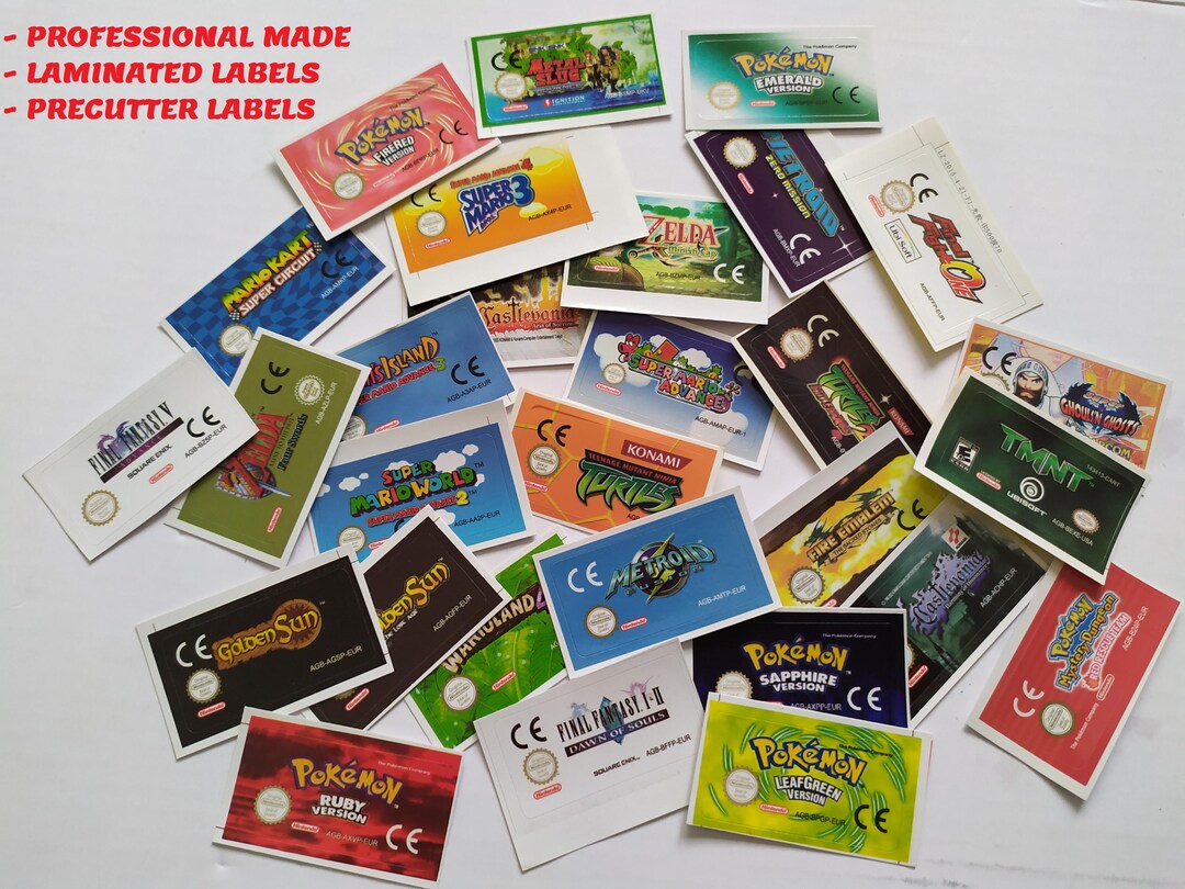 Label / Sticker for Restore Nintendo Gameboy Advance GBA Games ...