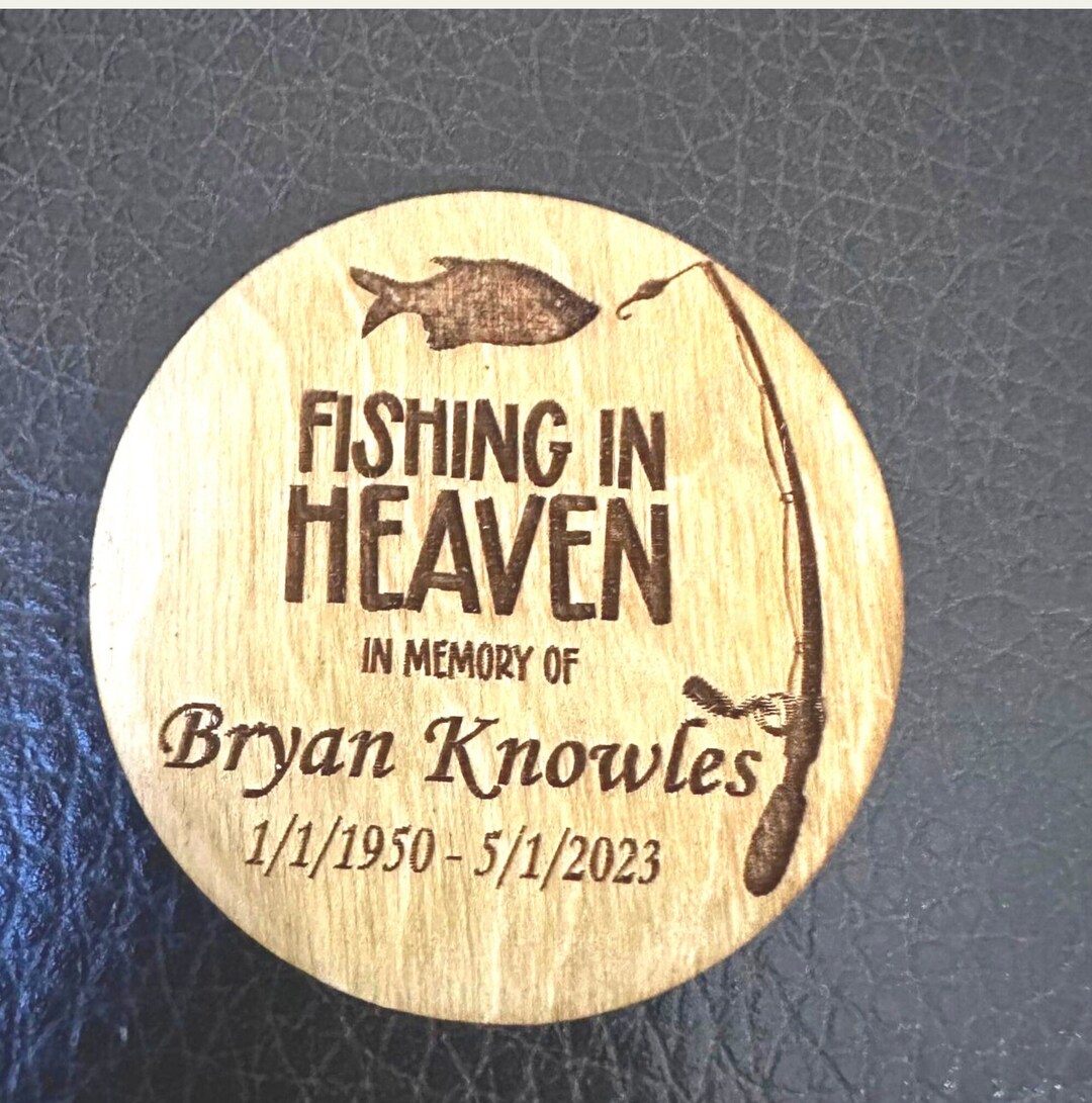 Gone Fishing, Fishing in Heaven Personalized Funeral Favor - Engraved ...