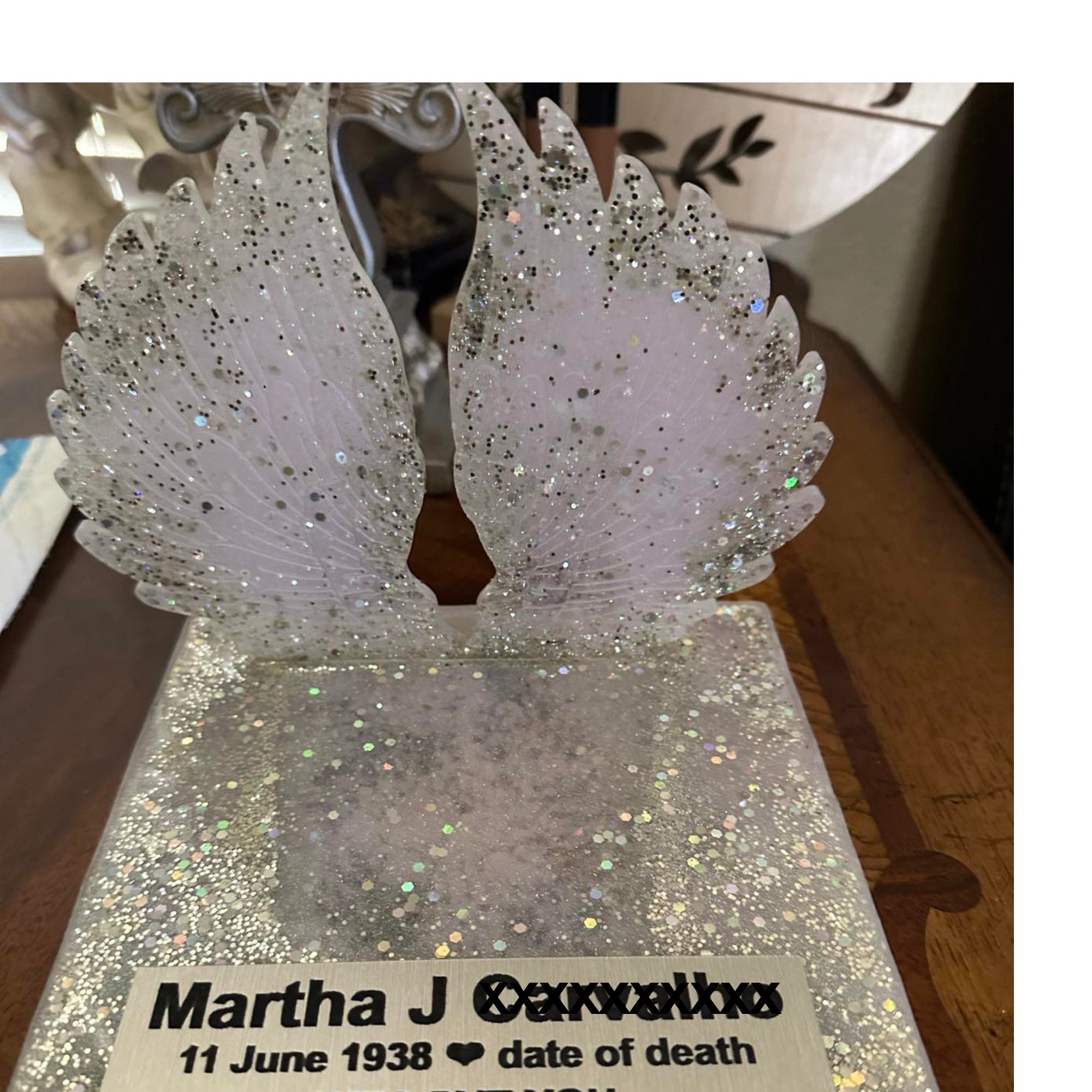 Personalized Angel Wings Memorial Center for Humans and Pets. Place a ...