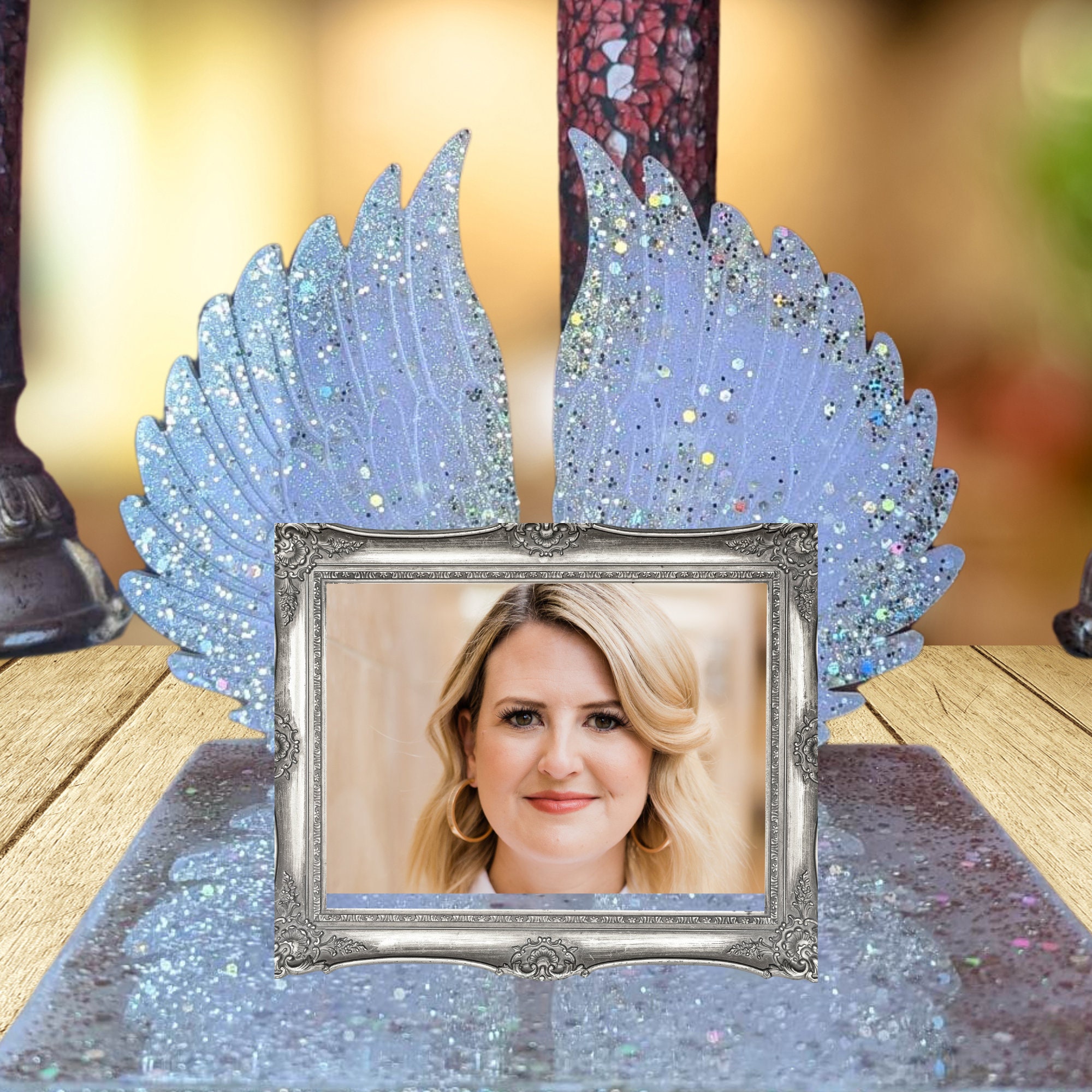 Personalized Angel Wings Memorial Center for Humans and Pets. Place a ...