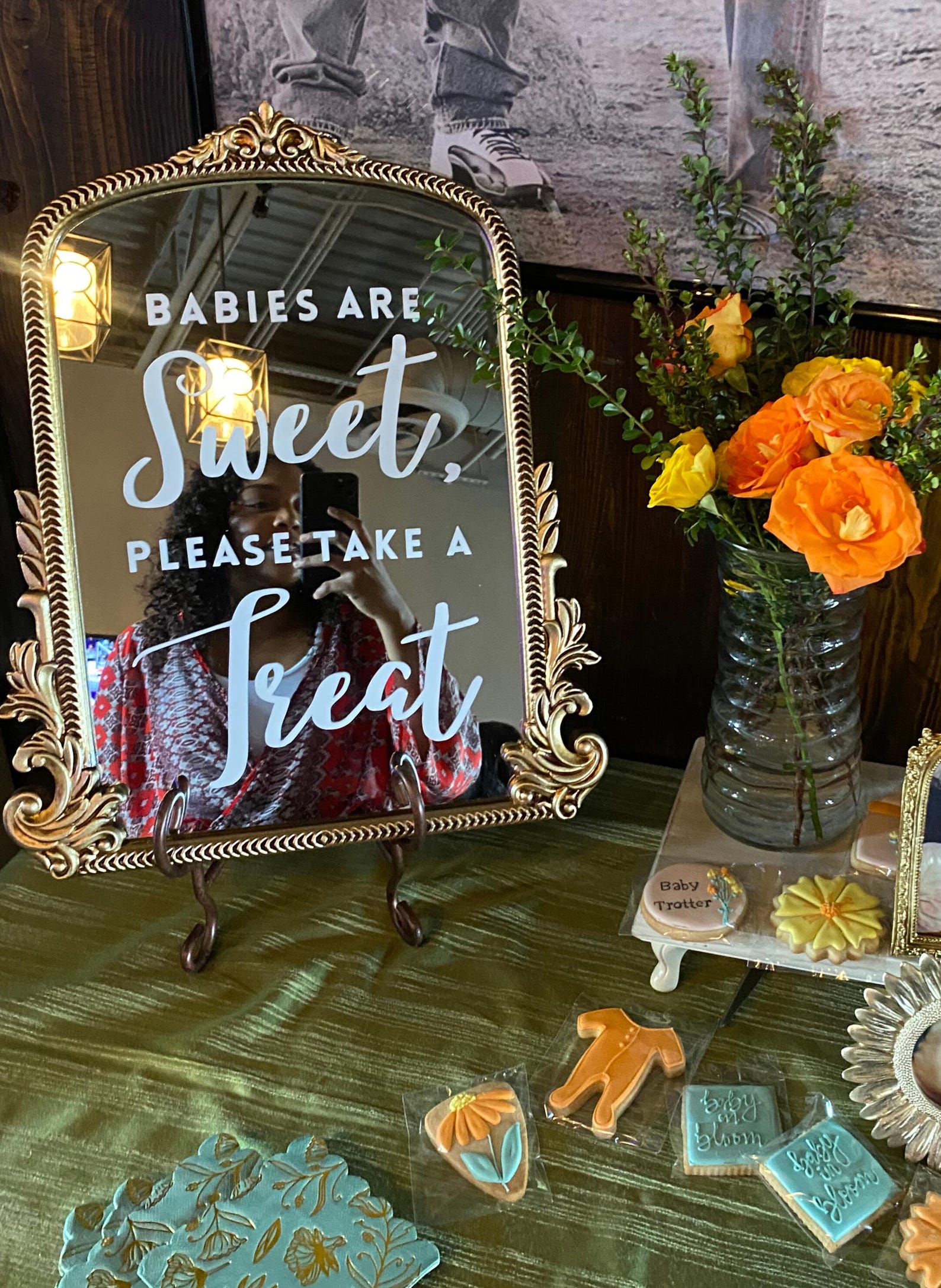Dessert Table Signage Mirror | Gold Mirror Sign| Baby Shower Treat ...