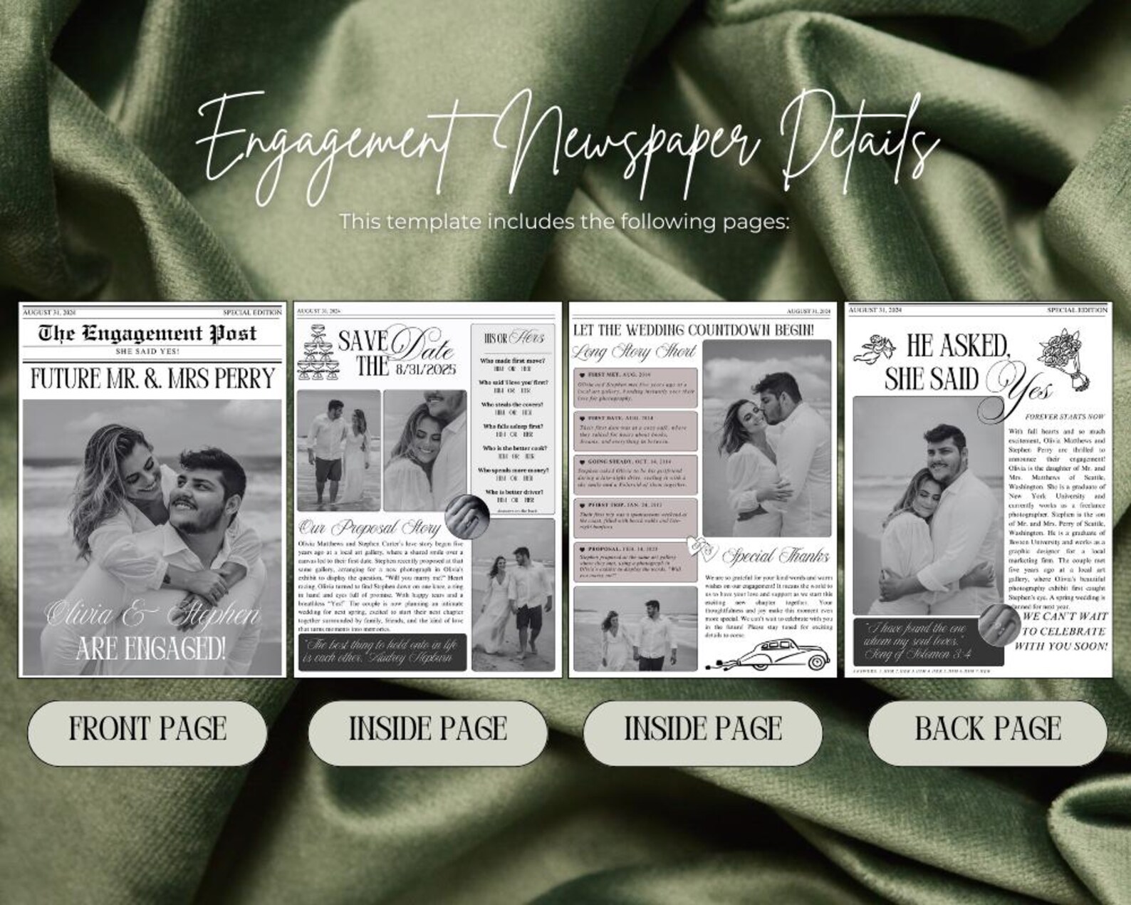 The Engagement Post | Personalized Engagement Newspaper Announcement ...