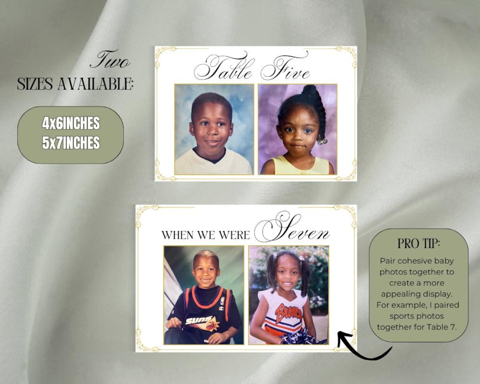Baby Picture Wedding Table Numbers: Editable Canva Template (digital ...