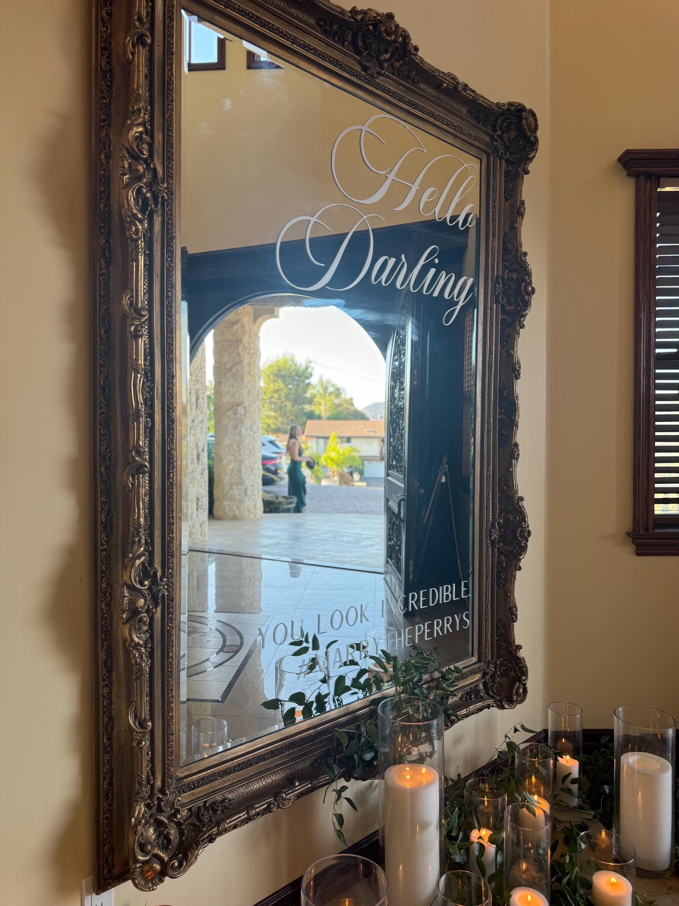 Custom Wedding Welcome Sign Mirror Vinyl Decal - Etsy