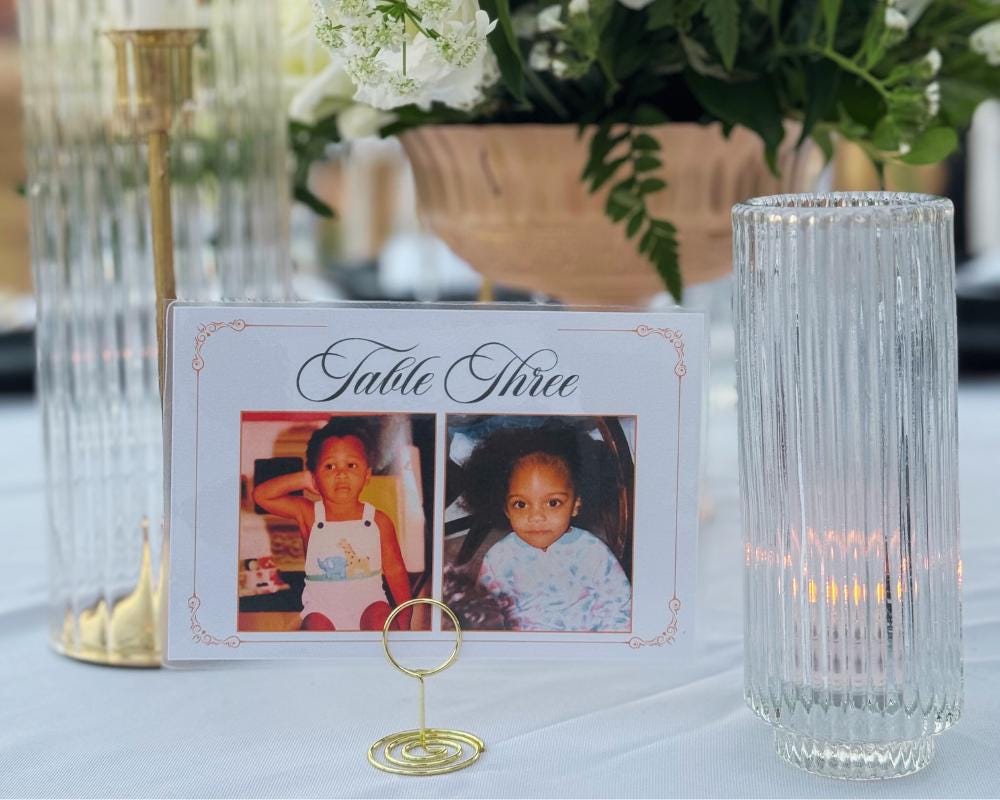Baby Picture Wedding Table Numbers: Editable Canva Template (digital ...
