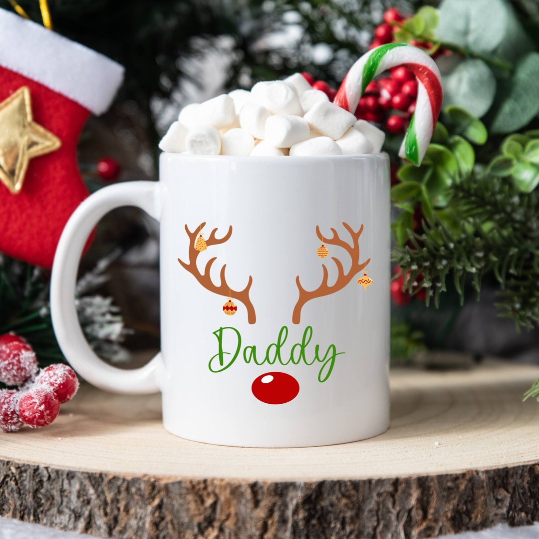 Personalized Christmas Reindeer Daddy Mug, Dad Christmas Mug Dad ...