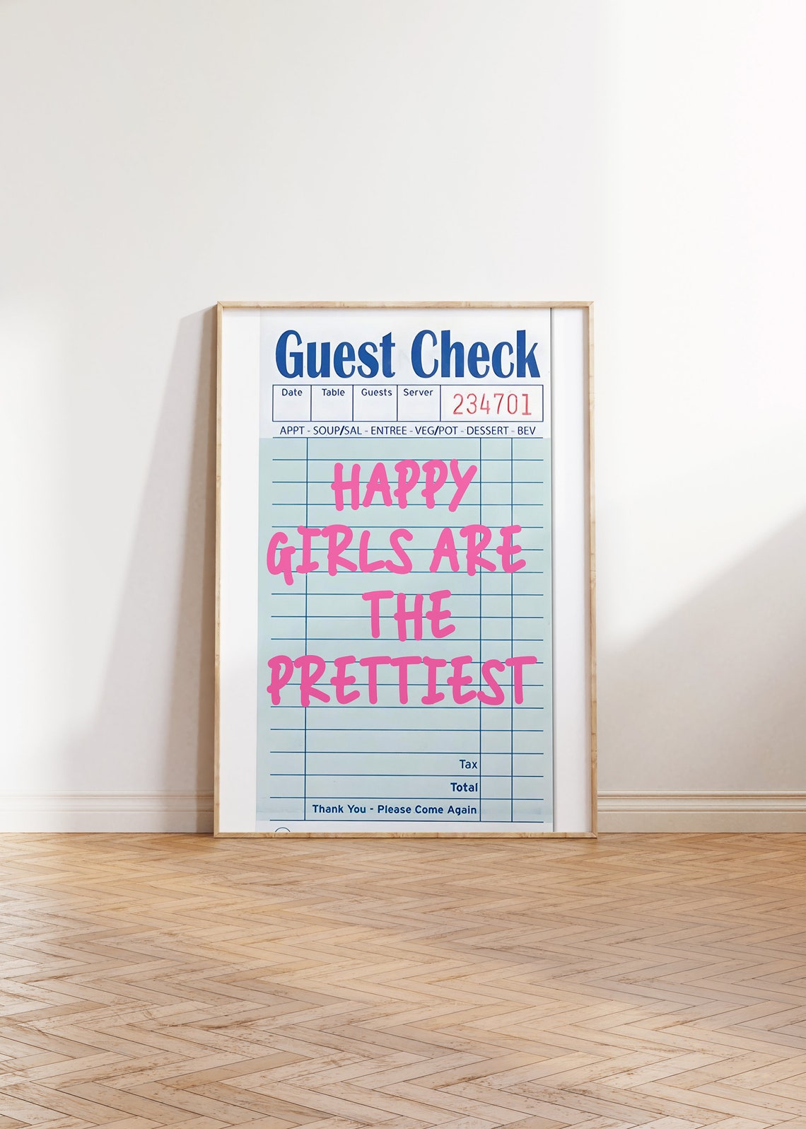 Guest Check Art Print - Happy Girls - Etsy