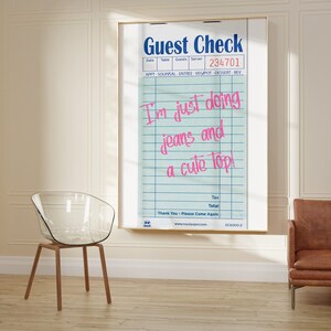 Guest Check Art Print - Etsy