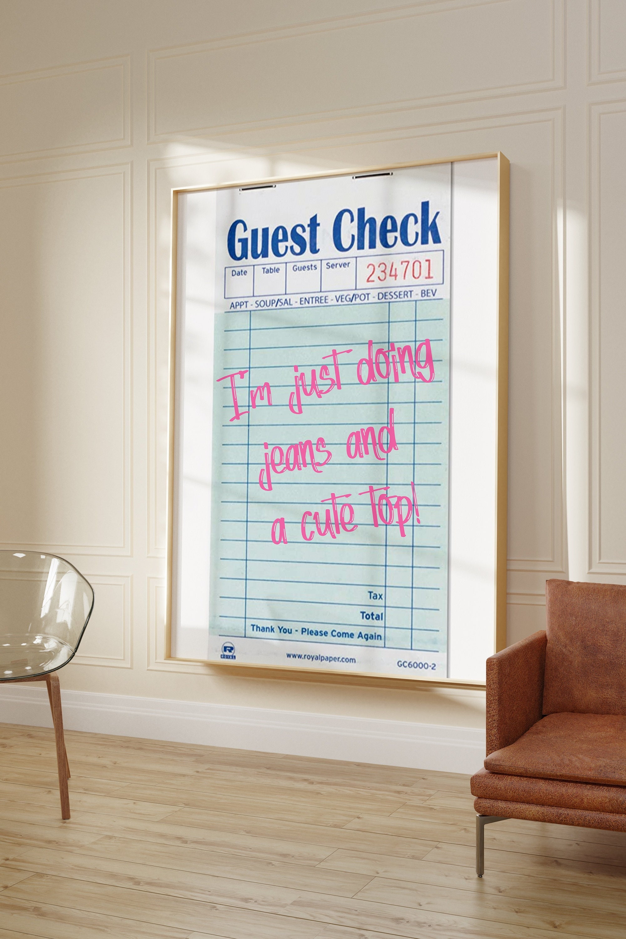 Guest Check Art Print - Etsy
