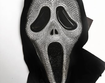 PINK Crystalized Bedazzled Bling Bloody Scream Ghostface Mask - Etsy