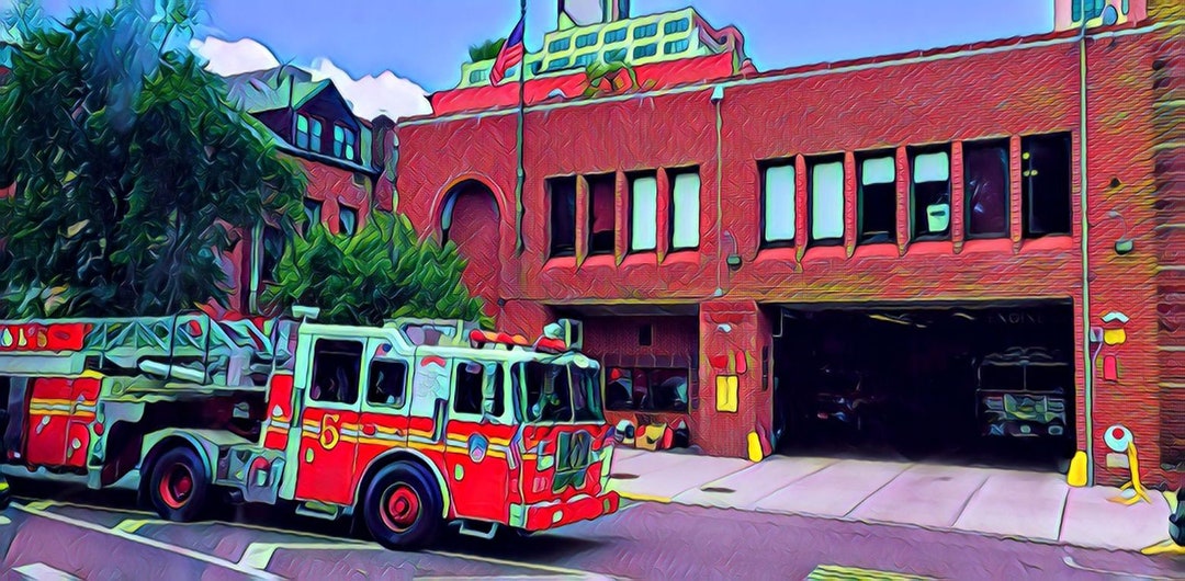 Beautiful New York Scenes NY Firehouse 3 - Etsy