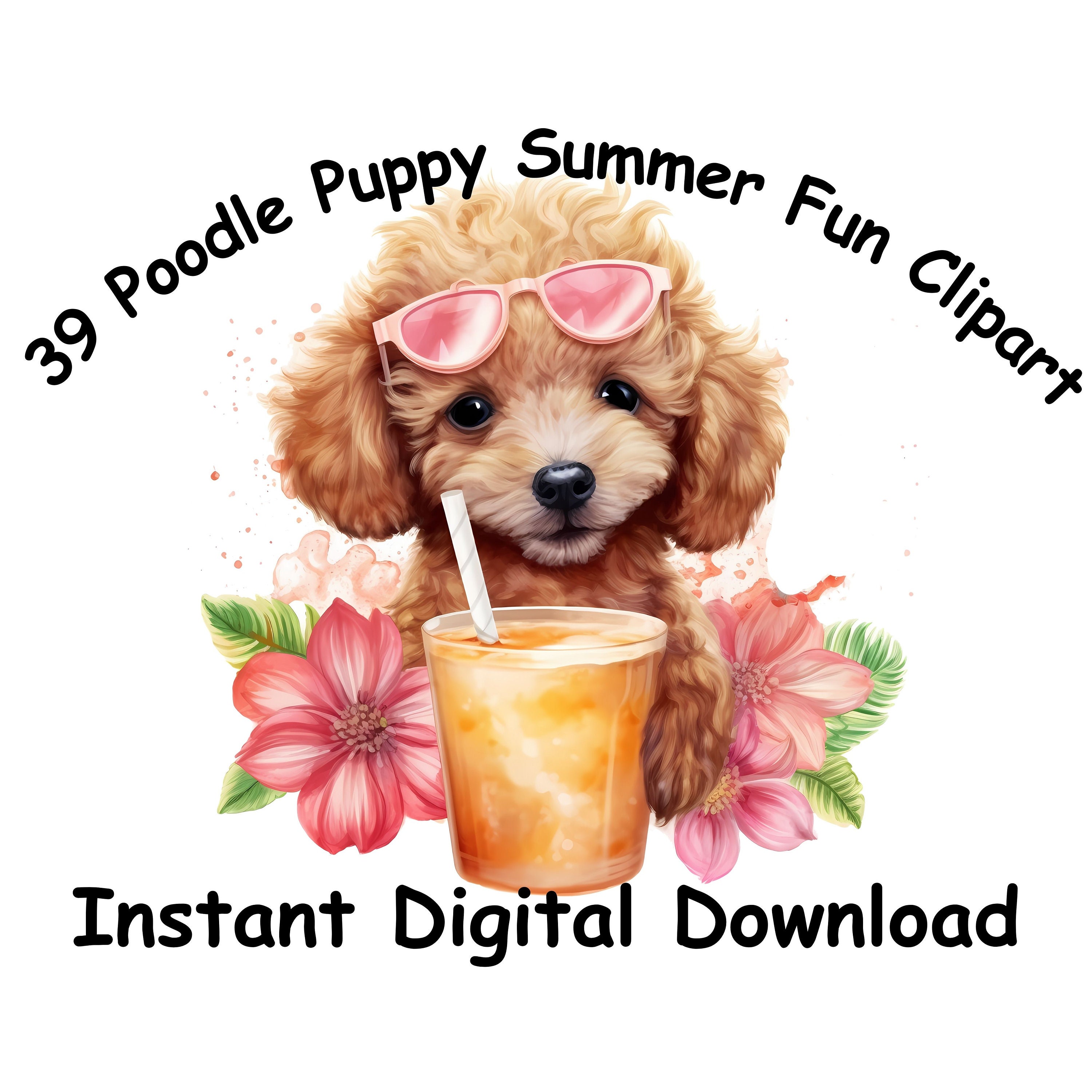 39 Poodle Puppy Watercolor Summer Adventure Time Watercolor Summer ...