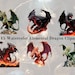 45 PNG Elemental Dragon Watercolor Clipart: Rainbow Color DND Dragon ...