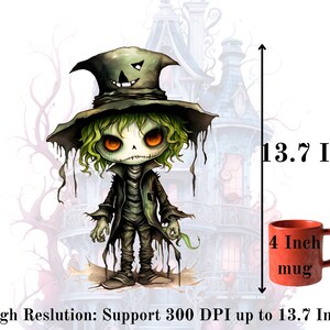74 PNG Green Halloween Watercolor Clipart Bundle: Junk Journal Cute ...
