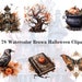 78 PNG Brown Halloween Watercolor Clipart Bundle: Junk Journal Cute ...